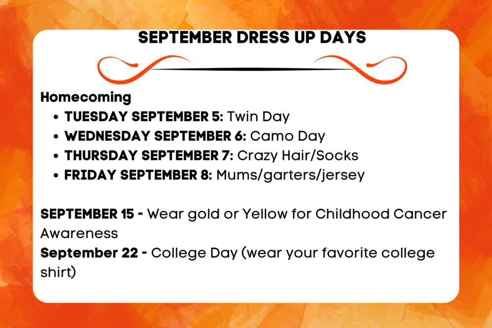 September Dress Up Days | Dumas Intermediate School